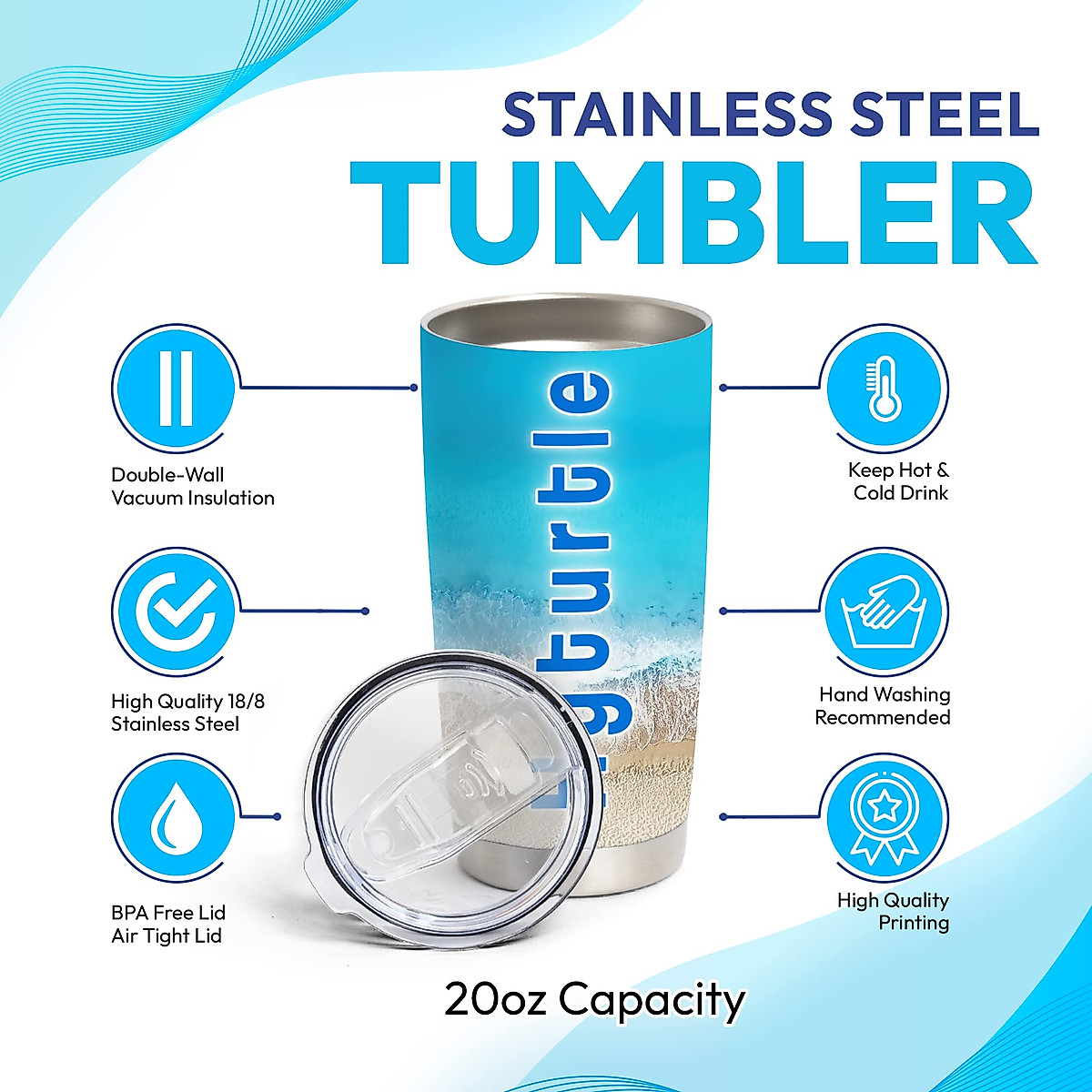 Hyturtle Personalized Gifts For Sunflower Lover - Be A Sunflower Custom Name Stainless Steel Tumbler 20oz With Lid - Idea Floral Lover Gifts For Women Girl On Birthday, Christmas