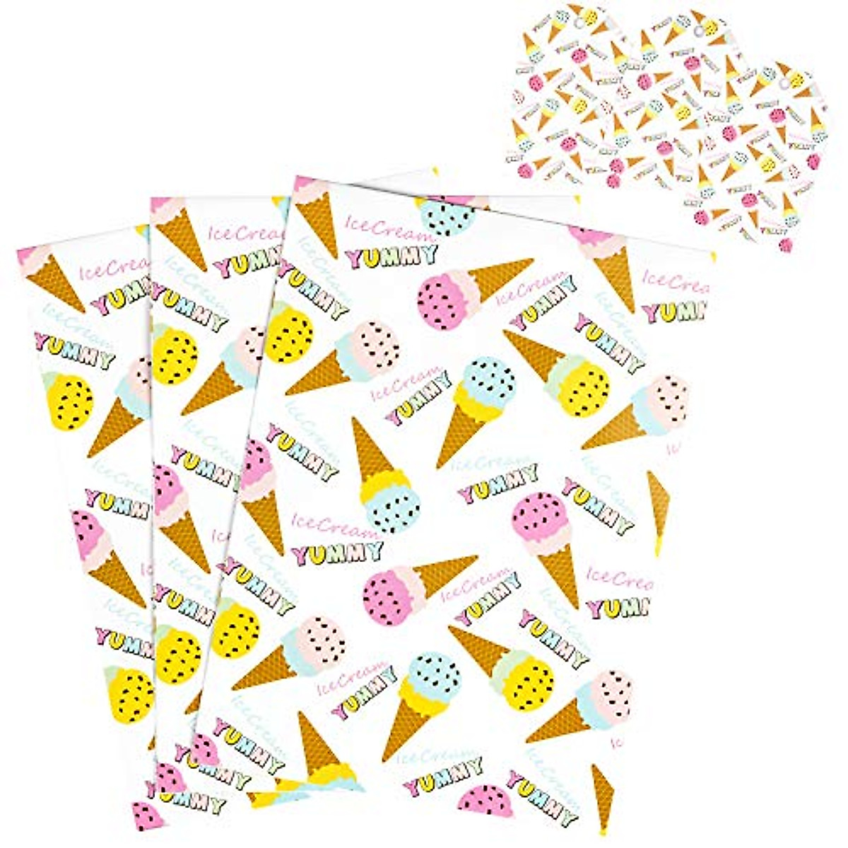 MAYPLUSS Wrapping Paper Sheet Set - Folded Flat - 3 Large Sheets with 3 Gift Tags - Summer Design(22.6 sq.ft.TTL) - 27.5 inch X 39.4 inch Per Sheet