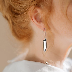 Pin Earrings Hoop: Minimalist Hypoallergenic Gold Plated Fashion Trendy Jewelry for Women