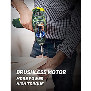 NOVAPLUS Cordless Drill Set, Brushless Power Drill Kit with Fast Charger, 3/8'' Keyless Chuck and Variable Speed, Your Home Repairing Tool