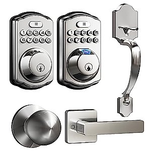 Veise KS02D and KS01C Door Lock with Handle Set Bundle