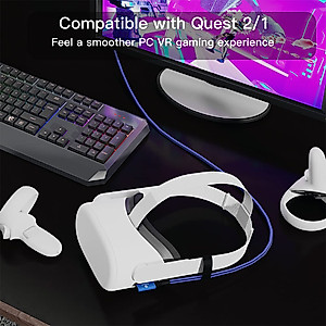 fanluoqi Link Cable 10 FT Compatible with Quest2 Accessories and PC/Steam VR，Supports fast charging High Speed PC Data Transfer,USB 3.0 to USB-C Cable for VR Headset and Gaming PC