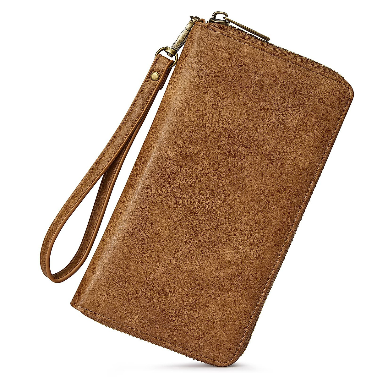 S-ZONE Wristlet Wallet for Women RFID Blocking Credit Card Holder Faux Leather Phone Wallet Purse Clutch