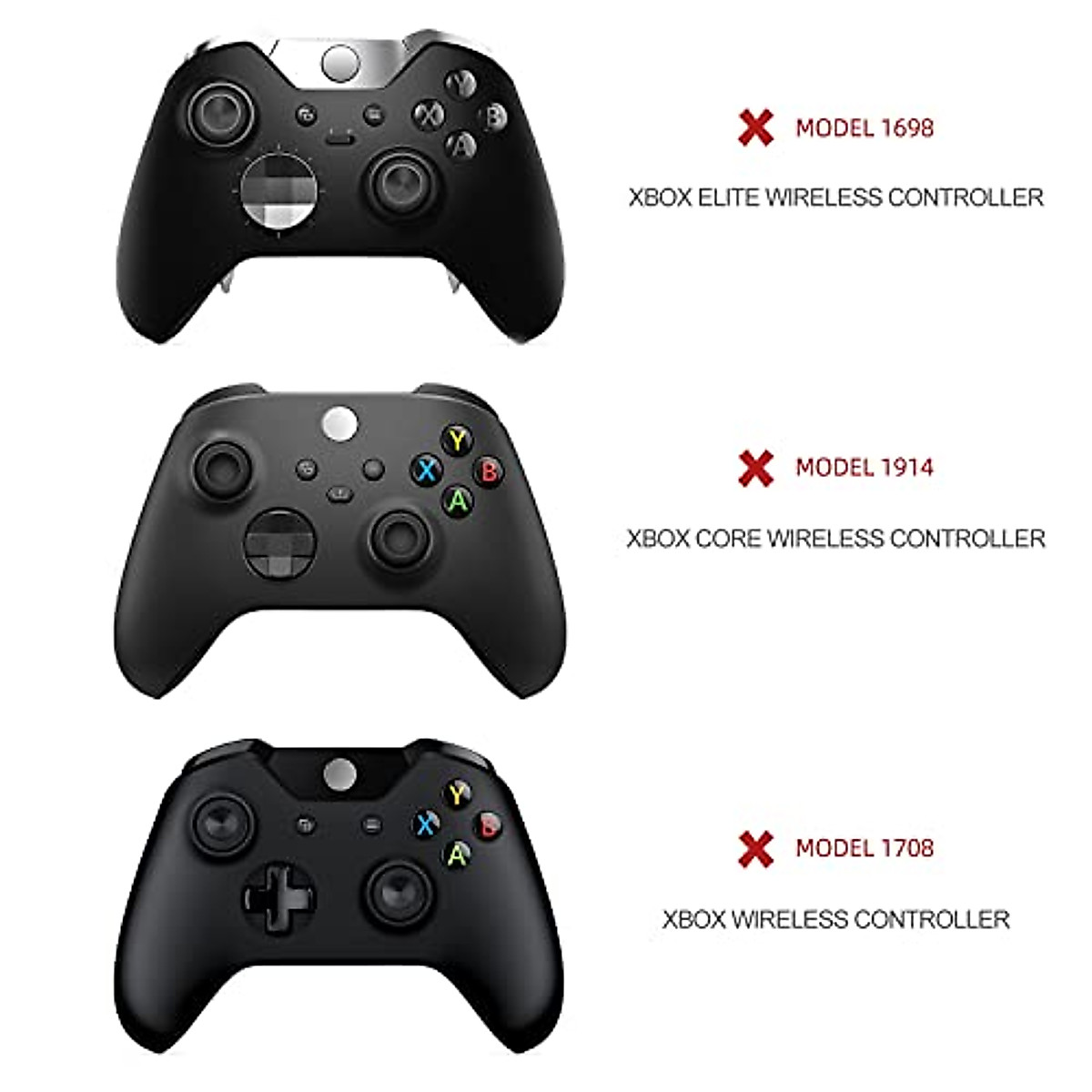 Metal Replacement Thumbsticks for Xbox Elite Controller Series 2 Core,Component Pack Includes 4 Swap Magnetic Joysticks,4 Paddles,1 Standard D-Pads, Accessories Parts for Xbox One Elite 2(Black)