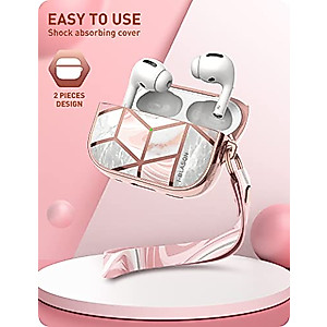 i-Blason Cosmo Designed for Airpods Pro 2 Case & Airpods Pro Case, 360° Protective Stylish Case Cover (2019/2022) Compatible with Apple AirPods Pro (Marble)