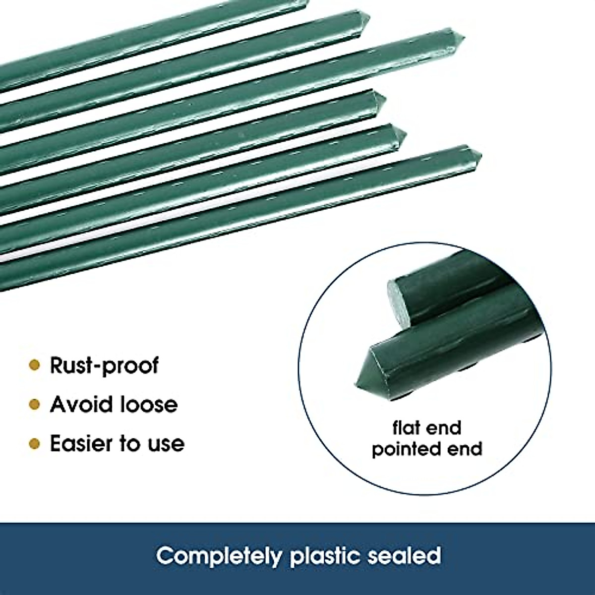 NANOPRETTY Garden Stakes 4FT Tomato Stakes for Outdoor Plant Support, 0.43 inch Diameter Plant Stake Sticks for Beans Potted Climbing Plants Gardening Supplies 20 Pack