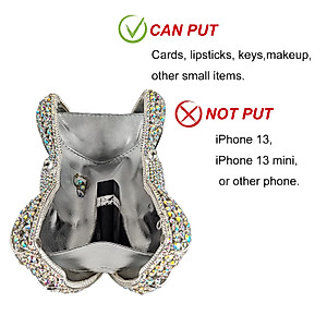 HUANG ZHUANG Bowknot Luxury Crystal Clutch Women Glitter Rhinestone Evening Bag for Party Wedding(Silver)