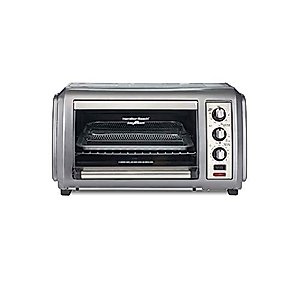 Hamilton Beach 31436 Sure-Crisp Air Fryer Countertop Toaster Oven, 6 Slice, Fits 12” Pizza, 1500W, Easy-Reach Access Door, Powerful Circulation, GREY