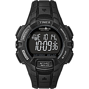 Timex Men's T5K793 Ironman Rugged 30 Full-Size Black Resin Strap Watch