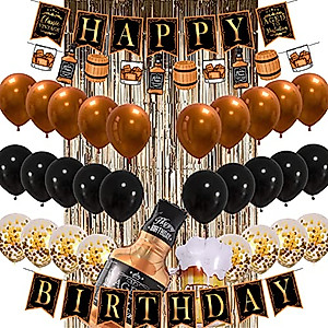 Birthday Decorations for Men Women Whiskey Themed Party Decorations Supplies Classic Vintage Party Banner Bar Party Decorations