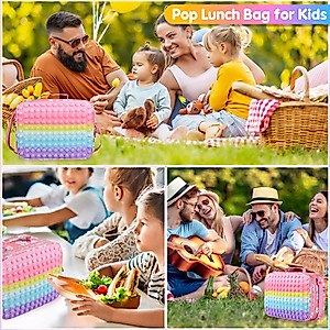 Pop Lunch Box for Girls Kids School Lunch Bag,Back to School Supplies Pop Insulated Lunch Bag Box Tote for Kids School Travel Gifts,School Supplies Office Leakproof Cooler Bag Reusable Lunch Box Girls