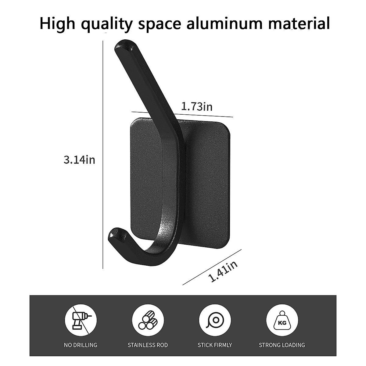 Paoli Heavy Duty Self Adhesive Hooks - Sturdy self Adhesive Hooks for Home, School and Office Easy to fit and Remove,with a Maximum Load Capacity of 30lb (4 PC).