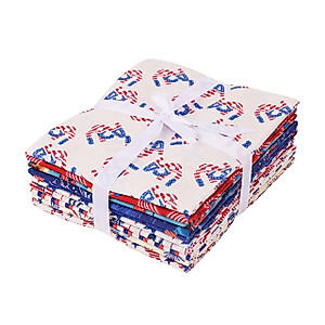 Craftido -25 Options- 100% Cotton Quilting Fabric Bundles 10pcs Fat Quarters 18”x21”-Medium Weight 5.2 oz- for Quilting, Sewing Project, Patchwork, DIY Crafts – American Style