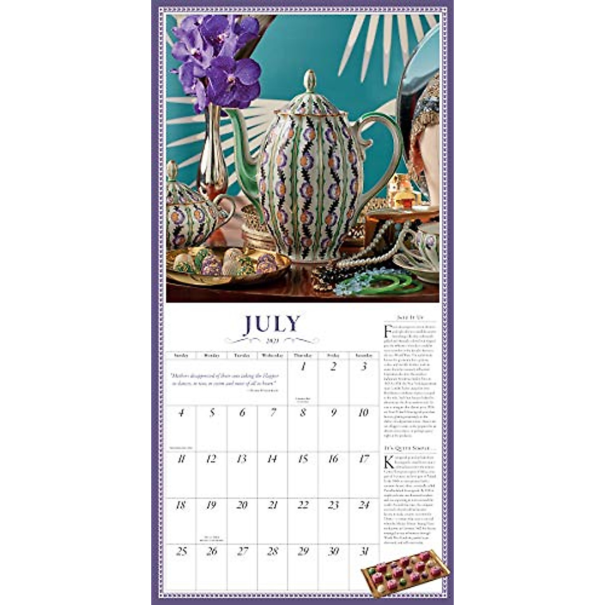 Collectible Teapot & Tea Wall Calendar 2021