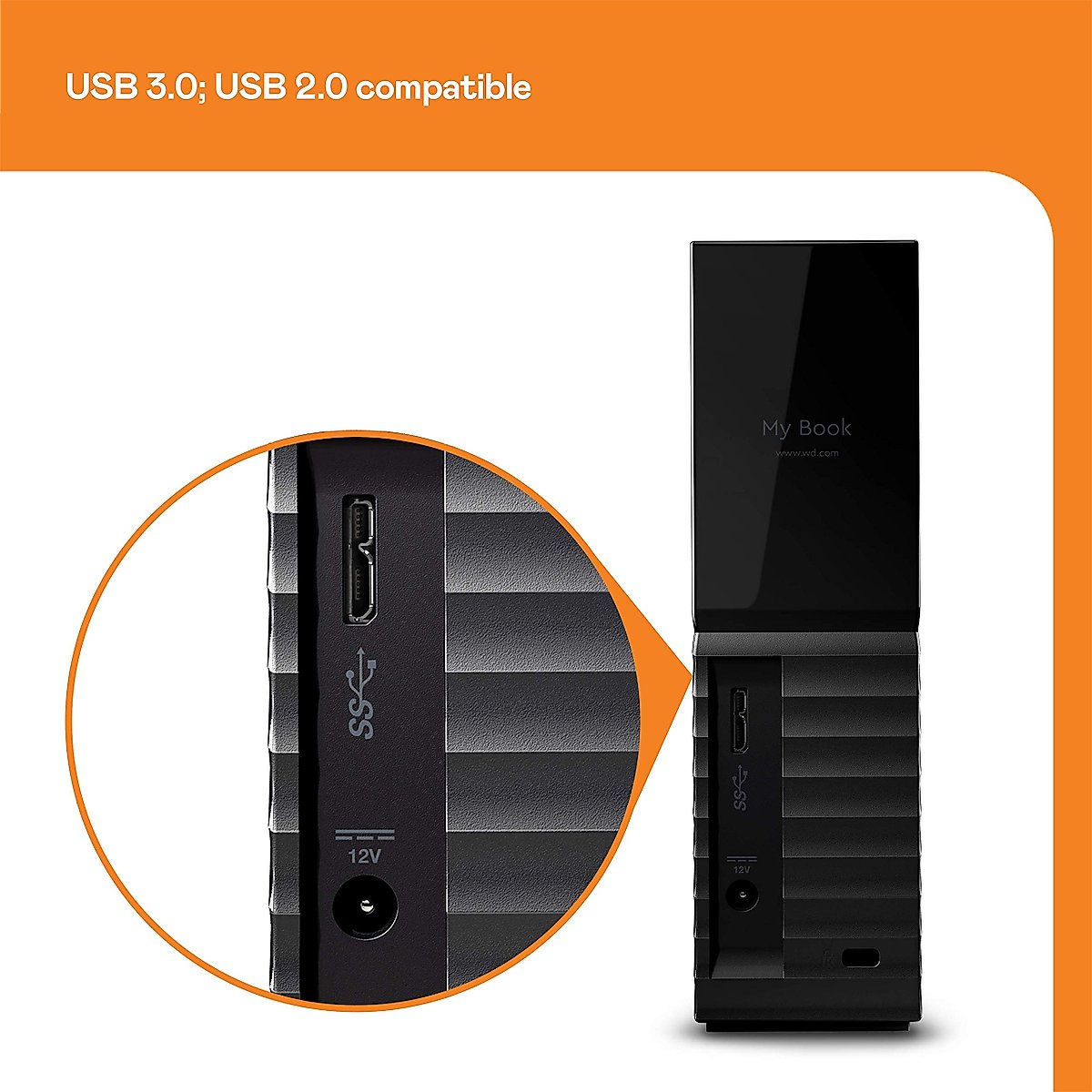 WD 18TB My Book Desktop External Hard Drive, USB 3.0, External HDD- WDBBGB0180HBK-NESN & 5TB Elements Portable External Hard Drive HDD, USB 3.0, WDBU6Y0050BBK-WESN