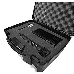 CASEMATIX Wireless Microphone Case - Hard Shell Mic Foam Carrying Case with Customizable Foam Compatible with Sennheiser, Shure, Audio Technica, Nady, VocoPro, Receivers, Transmitters
