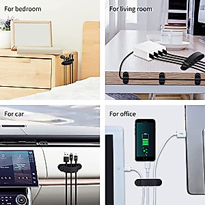 Cable Clips,HKCLAVUS 13Pcs Self Adhesive Cable Management Clips, Cable Organizers Wire Clips Cord Holder for TV PC Ethernet Cable Under Desk Home Office Car Desk & Nightstand(Black)