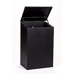 ZERO WASTE USA Square Aluminum Trash Can, 10 Gallon Capacity, Matte Black, 18" x 18"