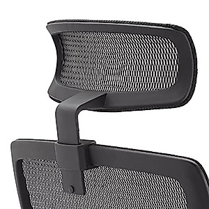 Amazon Basics Ergonomic Adjustable High-Back Mesh Chair with Flip-Up Arms and Headrest, Upholstered Mesh Seat - Black
