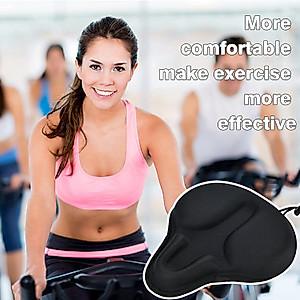 HENGHENG Bike Seat Cover Gel Memory, Oversize Soft Comfort Bike Seat Cushion, Fits Spin, Exercise, Stationary, Cruiser Bikes, Soft, Indoor Cycling, for Women Men Comfortable Bike Seat Cover
