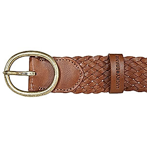 Lucky Brand Womens Braided Leather Belt, Small/Medium (26"-30"), Woven-Tan
