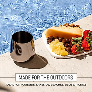 Wills and Elm Black Wine Glasses - Stemless Stainless Steel Wine Glasses Set of 4 with Aerator - Metal Wine Glass - Stainless Steel Wine Glass - Unbreakable Wine Glasses - Outdoor Wine Glasses - 18oz