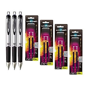 Uni-ball Signo Impact 207 Rt 65871 with 4 Packs of Refills 65874, Blue Gel Ink, 1.0mm Bold Point