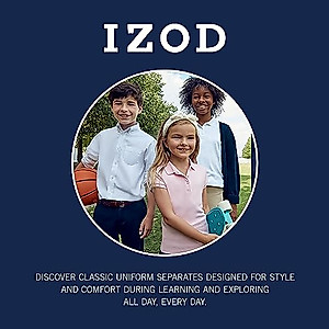 IZOD Boys' School Uniform Short Sleeve Pique Polo, Hunter, 10-12