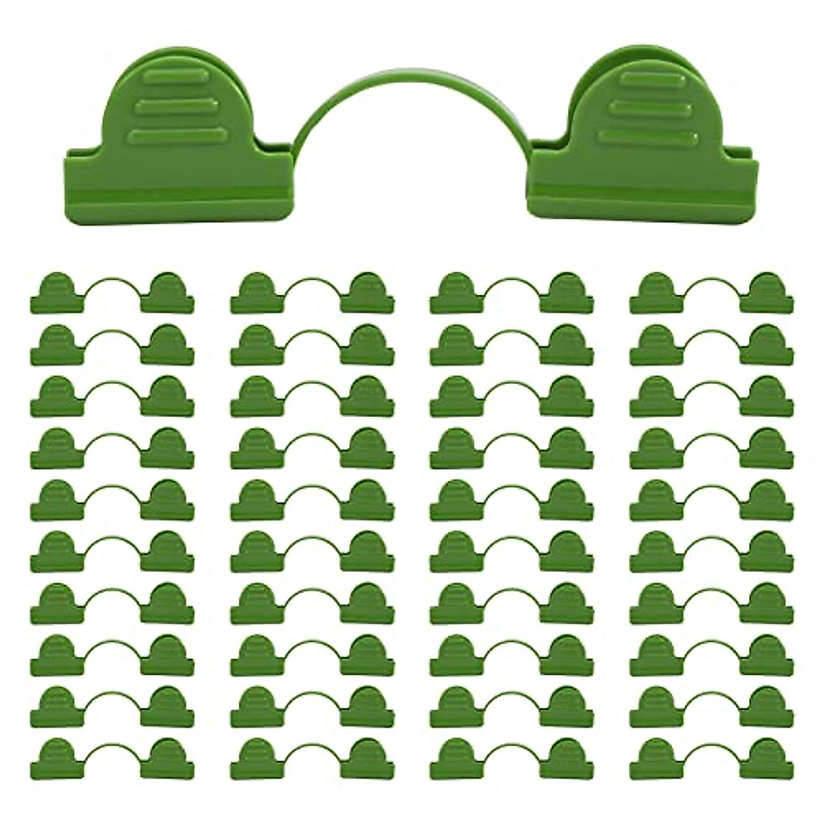 40pcs Greenhouse Clamps, 6mm PP Double Head Fixed Greenhouse Clamp, Plant Stakes Garden Snaps Pipe, Netting Hoop Row Cover, for Home Garden Season Plant Extension Support(Green)