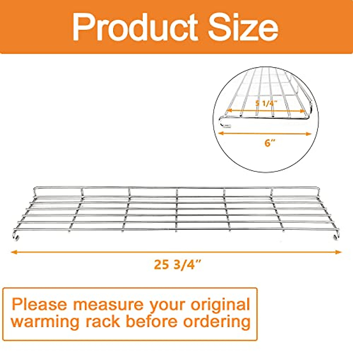 Hisencn 66044 Warming Rack for Weber Genesis II 300 Grill Parts, Genesis II E-310/E-315, II E-330/E-335, II S-310/S-335 Gas Grills, 25'' Warming Rack for Weber Genesis II 300 Grill Replacement Parts