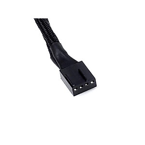 SilverStone Technology All Black Sleeved 1-to-2 Sleeved PWM Fan Splitter Cable (CPF01)