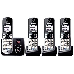 Panasonic KX-TG6824GB KX-TG6824GB, DECT Telephone, KX-TG6824GB (KX-TG6824GB, DECT Telephone, 120 Entries, Caller ID, Black, Silver)