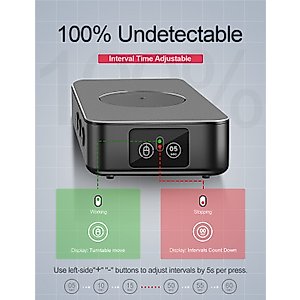 【Screen Display & Interval Timer】ENUSUNG Nice Mouse Mover, Undetectable Mechanical Mouse Jiggler, With ON/OFF Switch and Adjustable Timer(between 5-60s), Silent Automatic Mouse Shaker, Keeps PC Active
