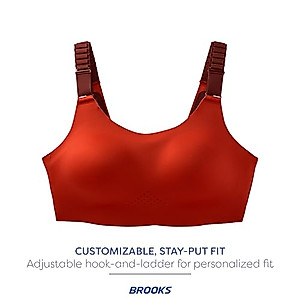 Brooks Women's Scoopback 2.0 Sports Bra for High Impact Running, Workouts & Sports with Maximum Support - Copper/Run Raisin/Ice Blue - 40 C/D