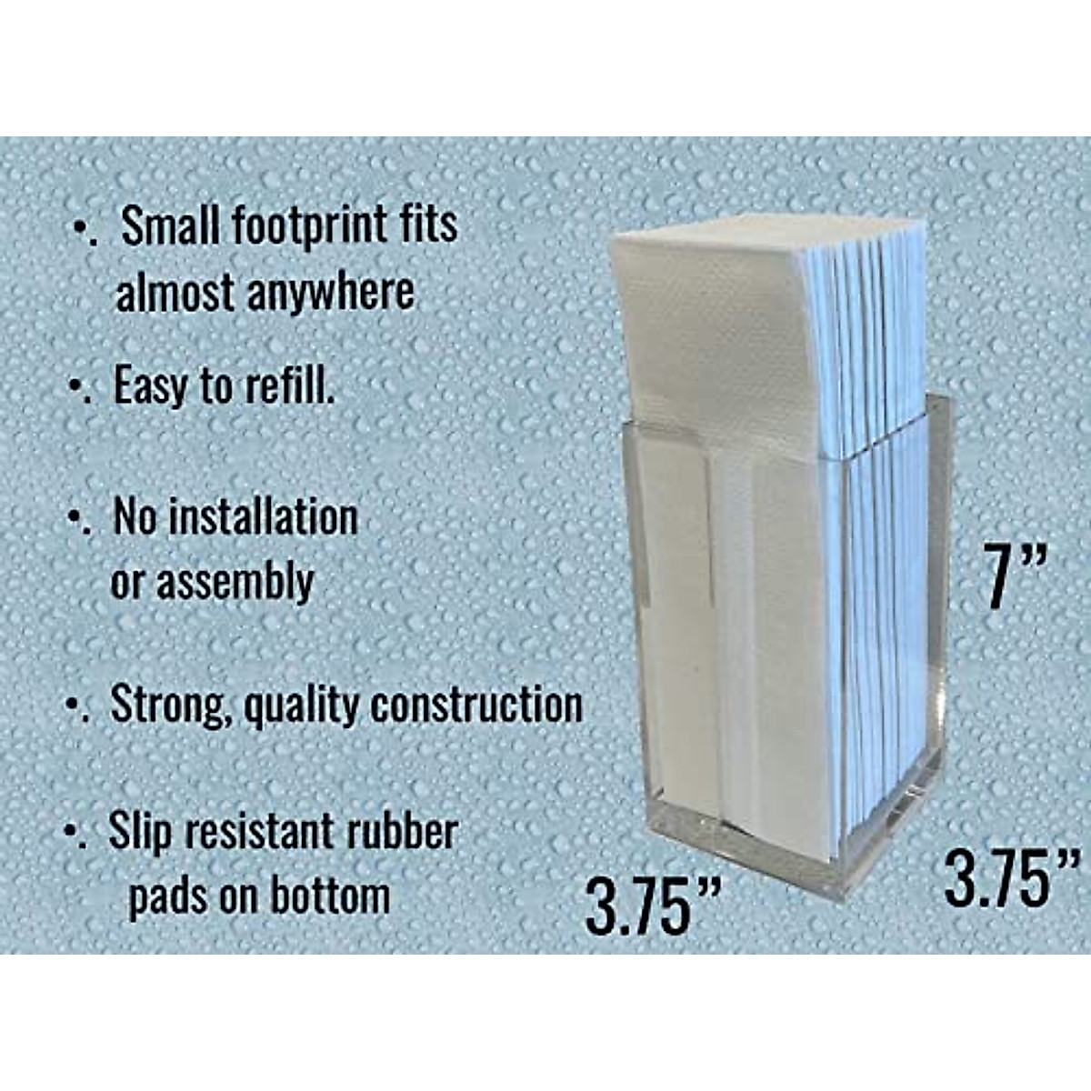 Countertop Acrylic Paper Towel Holder Modern Vertical Compact Dispenser Multi fold Elegant Space Saving