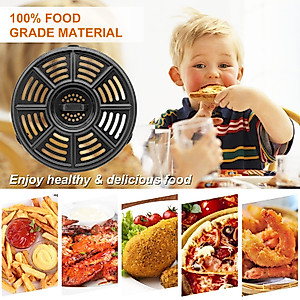 Air fryer Replacement Parts for Ninja AF101 AF161 AF150 Air Fryer, 8.2'' Round Food Grade Air Fryer Grill Pan Grill Plate Crisper Plate Accessories Tray Rack Compatible Ninja Foodie Pressure Cooker