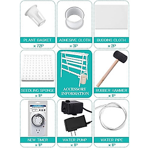 Hydroponic Grow Kit Hydroponics Growing System 4 Layers 72 Plant Sites Food-Grade Pipes Hydroponic Planting Equipment with Water Pump