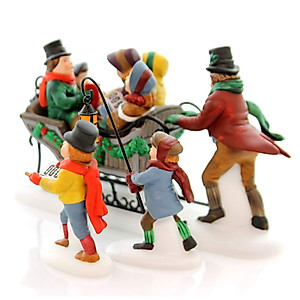 Department 56 Dickens A Christmas Carol Caroling with Crachit Family 56.58396 Porcelain, Village Accessory