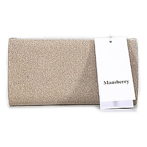 Mansherry Evening Bag Ladies Party Handbag Wedding Bag Purse Clutch Purses for Women Apricot