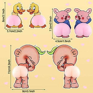 14 Pieces 3D Cartoon Car Sticker Decorative Mute Cute Car or Household Appliance Silicone Anti-Collision Strip Sticker for Rearview Mirror Car Door Frame Window