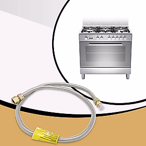 Appliance Pros 1/2 I/D, 5/8 O/D Gas Stove Flexible Hose Gas Line, Braided Stainless Steel, Fit Most Range and Grill Models 1/2 MIP x 3/4 FIP, 60 inch