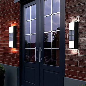 Bzdzmqm Solar Wall Light Outdoor UP and Down Illuminate LED Sunlight Lamp IP65 Waterproof Modern Decor for Home Garden Porch,with 6 LED Lamp Beads, Easy Installation