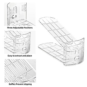 beehomay Shoe Slots Organizer,Adjustable Shoe Rack with Three Levels,Shoe stackers for a Pair of Shoes (Clear, 12Pack)