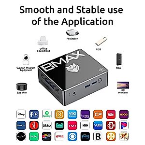 Bmax Mini PC 4-Core J4105 (up to 2.5 GHz) 8GB LPDDR4/256GB SSD 4K 60Hz Mini Desktop Computer Gigabit Ethernet Dual-Band Wi-Fi BT 5.0 HDMI 2.0 Micro Pc Mini Computer