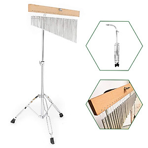 LOMENTICS36-Tone Bar Chimes Bars Single-Row Wind Chime Musical Percussion Silver with Mounting Stand