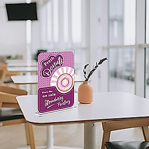 3 Pcs Acrylic Sign Holder, 8.5 x 11 inches Clear Table Menu Display Stand Desktop Display Stand Paper Holder Table Top Sign Holder Suitable for Restaurants, Office, Home, Store (3PCS-Acrylic)