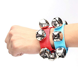 POPLAY 6 PCS Percussion Instruments, Wrist Bells Jingle Bells Musical Rhythm Toys