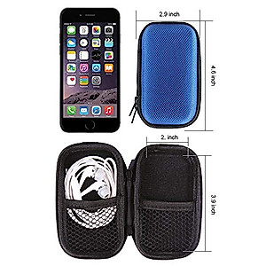 Hard Drive Hard Case, Hootek 2Pack Rectangle Shaped Portable Protection EVA Shockproof Earbuds Earphone Headset Headphone Carrying Cases with Zipper and Carabiner Wired/Bluetooth Headset Change Purse