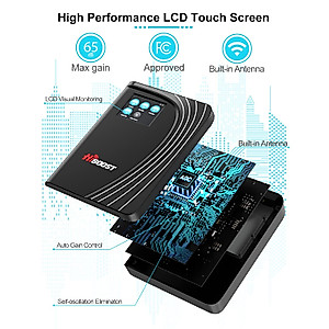 Cell Phone Signal Booster, 4G LTE 5G Cell Phone Booster with LCD Touch Screen Cover 4,500 Sq Ft for Home Office All U.S. Carriers Verizon, AT&T, T-Mobile 65dB High Gain Support All Band | FCC Approved