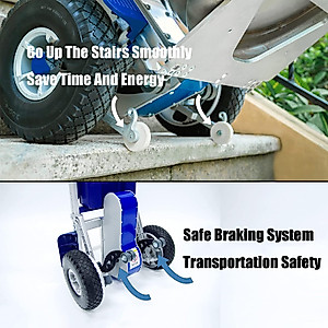 Electric Powered Stair Climber Sack Truck,Fold-L Handle,140 kg/170 kg Load Capacity,Folding Hand Trolley with Removable 48V / 7.5Ah Battery,Button(Instantly Open/Stop),Load170kg